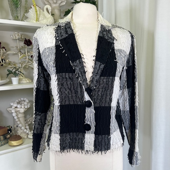 Vintage | Jackets & Coats | Vintage 9s New Identity Black And White ...